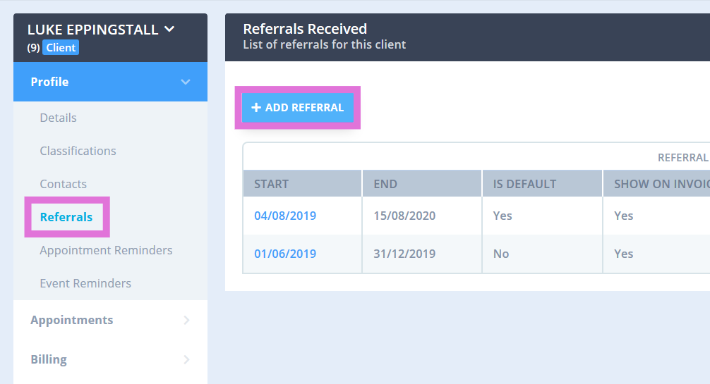 Managing Referrers and Referrals
